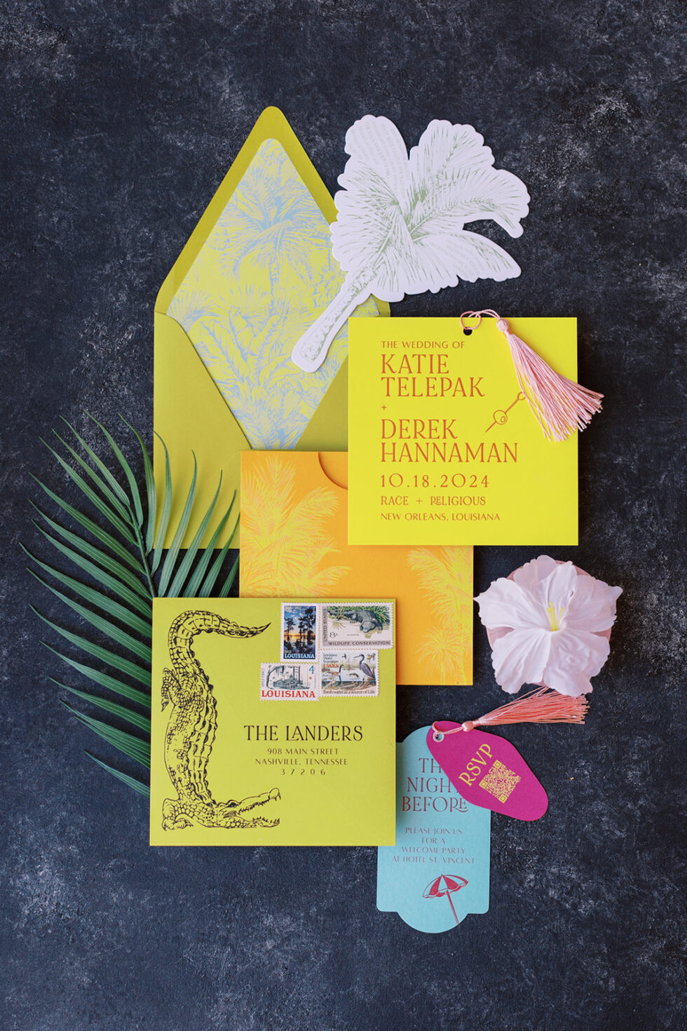 New Orleans Wedding Details | Nashville Calligraphy Studio